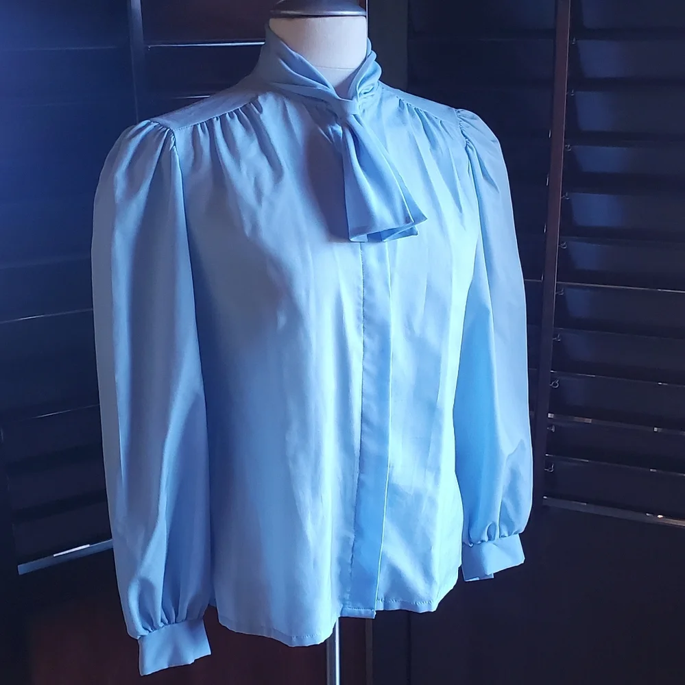 Judy Bond | Tops | Vintage Judy Bond Light Bue Blouse | Poshmark